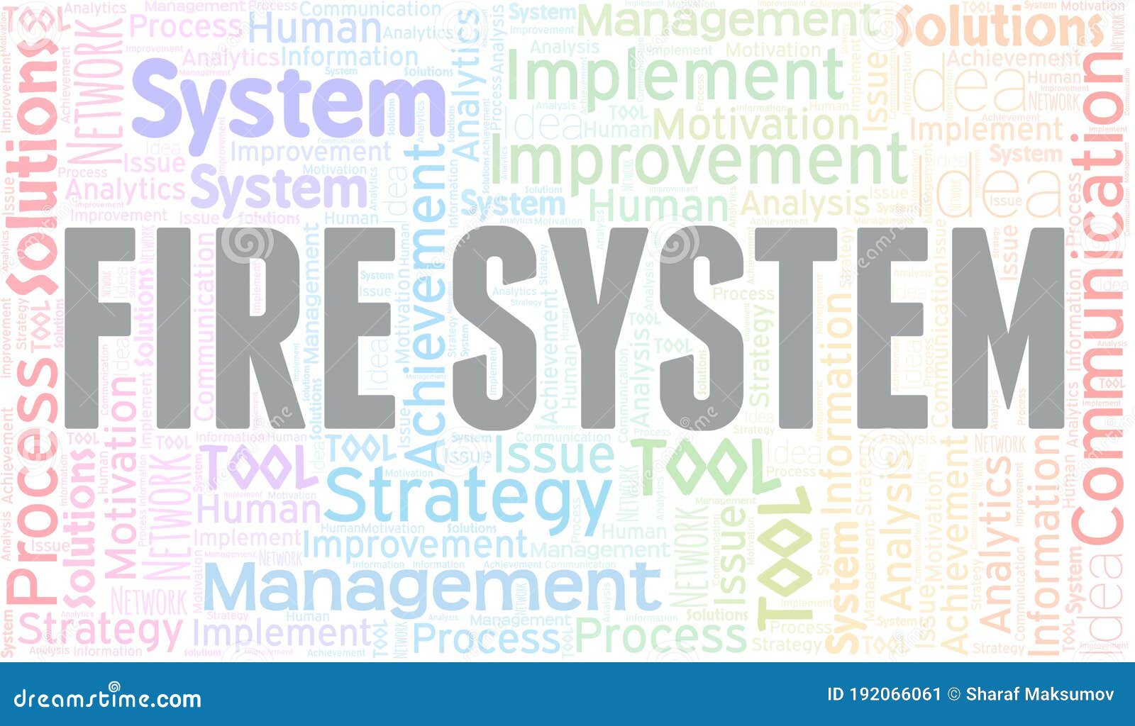 Fire System Typography Vector Word Cloud. Stock Vector - Illustration ...