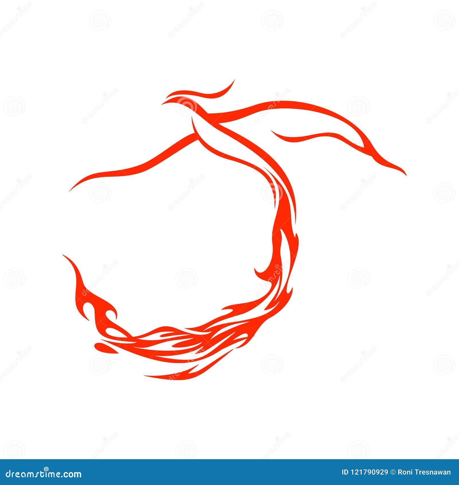 Fire Tail Phoenix Flying Symbol Design Stock Vector - Illustration of ...