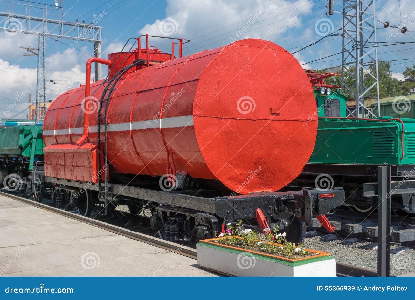 Fire tank wagon at station stock image. Image of railway - 55366939