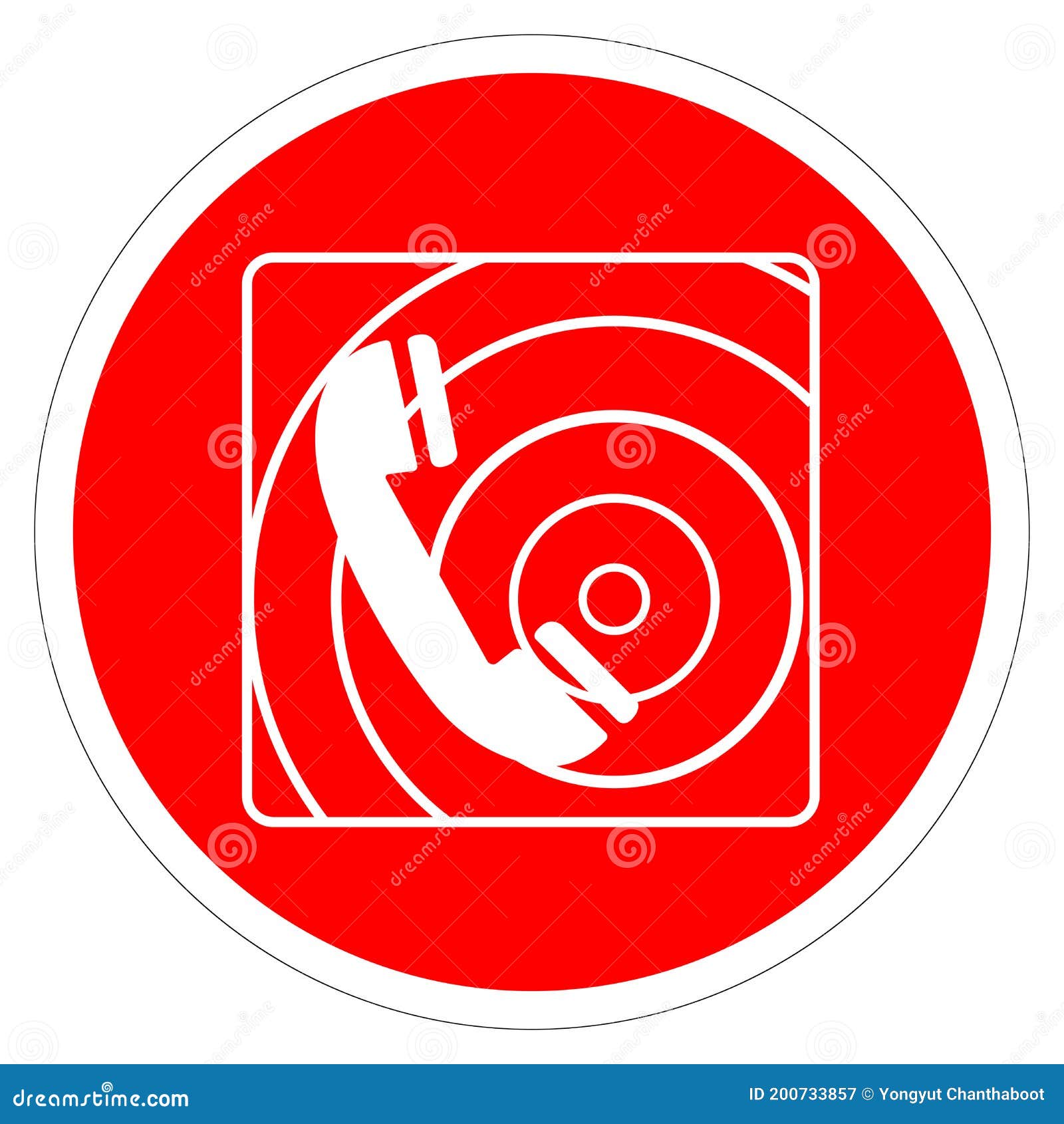 Fire Telephone Symbol Sign, Vector Illustration, Isolate on White ...