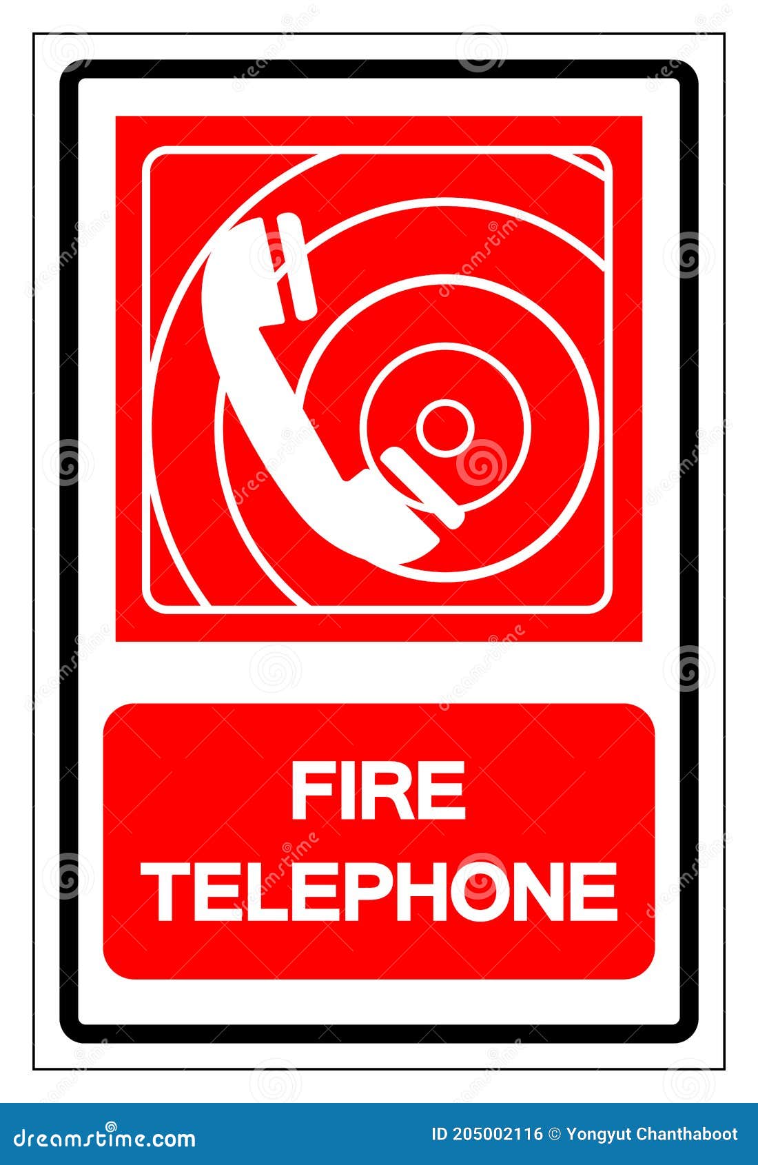 Fire Telephone Symbol Sign, Vector Illustration, Isolate on White ...