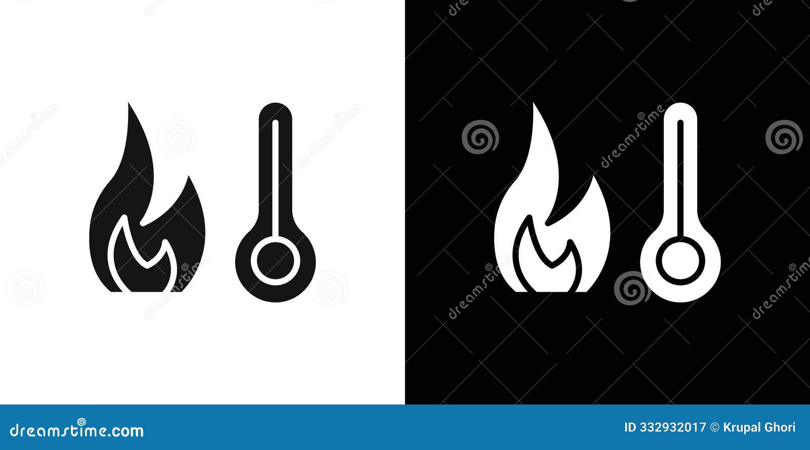 Fire Temperature Icon Logo Set Vector Stock Vector - Illustration of ...