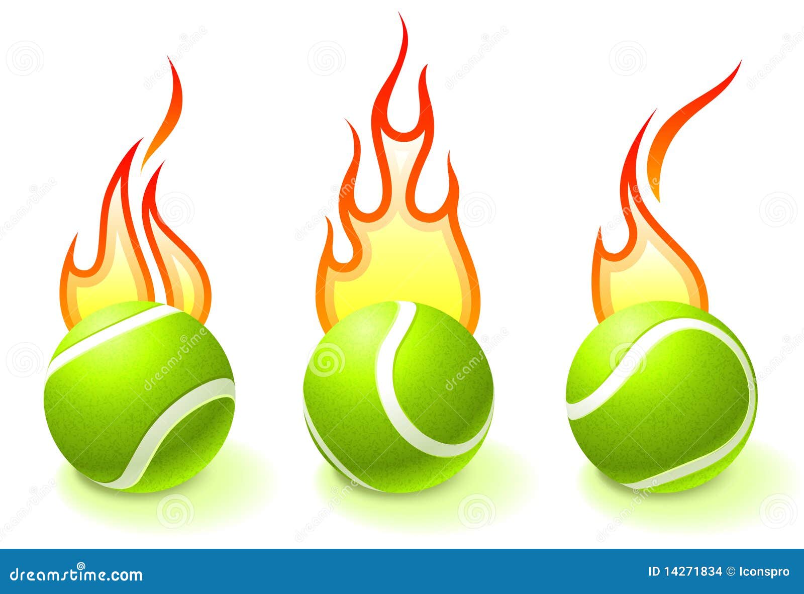 Fire Tennis Ball Collection Stock Illustration - Illustration of shiny ...