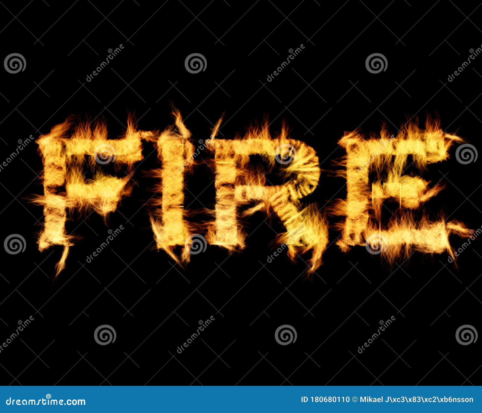 Fire Text on Black Background Stock Illustration - Illustration of fire ...