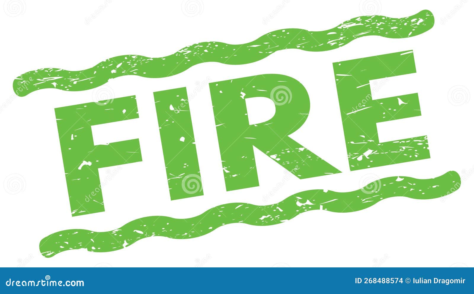 FIRE Text on Green Lines Stamp Sign Stock Illustration - Illustration ...