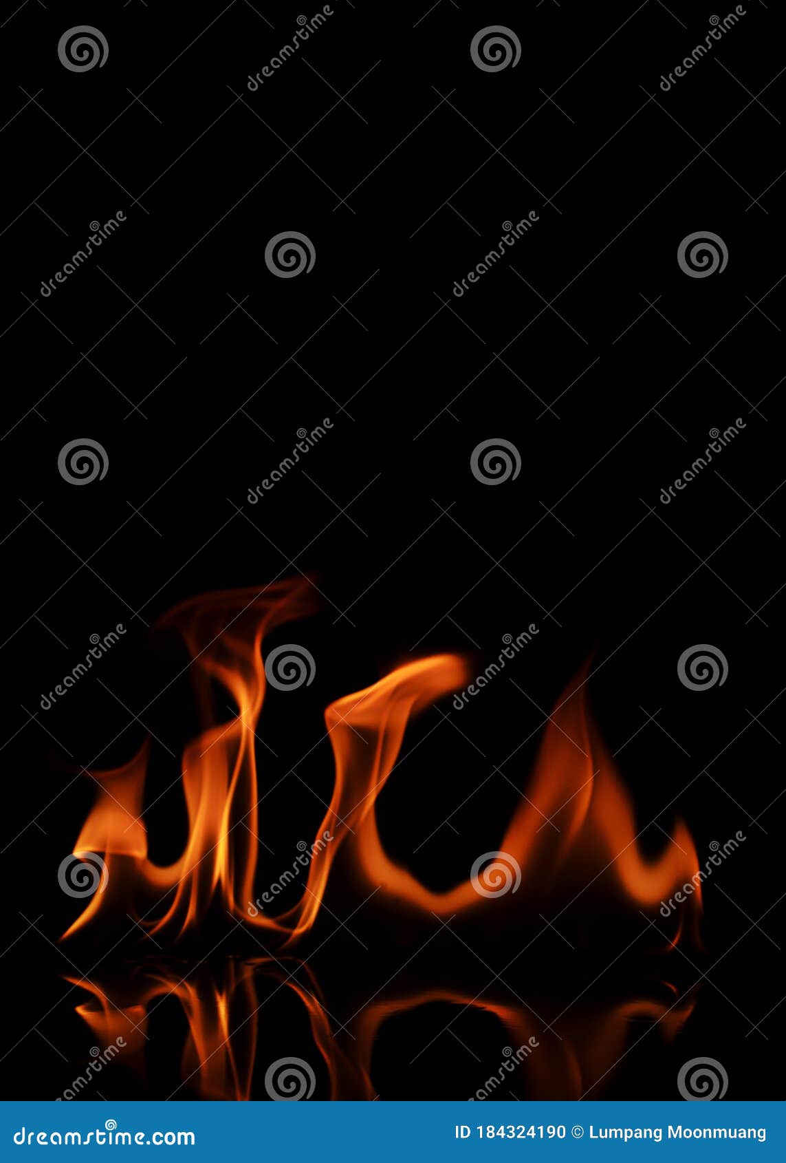 Fire Texture Isolated On Black Background. Fire Flames On Black ...