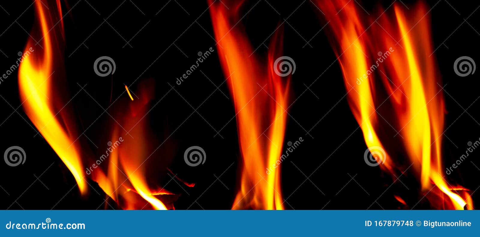 Fire Texture Isolated on Black Background. Fire Flames on Black ...