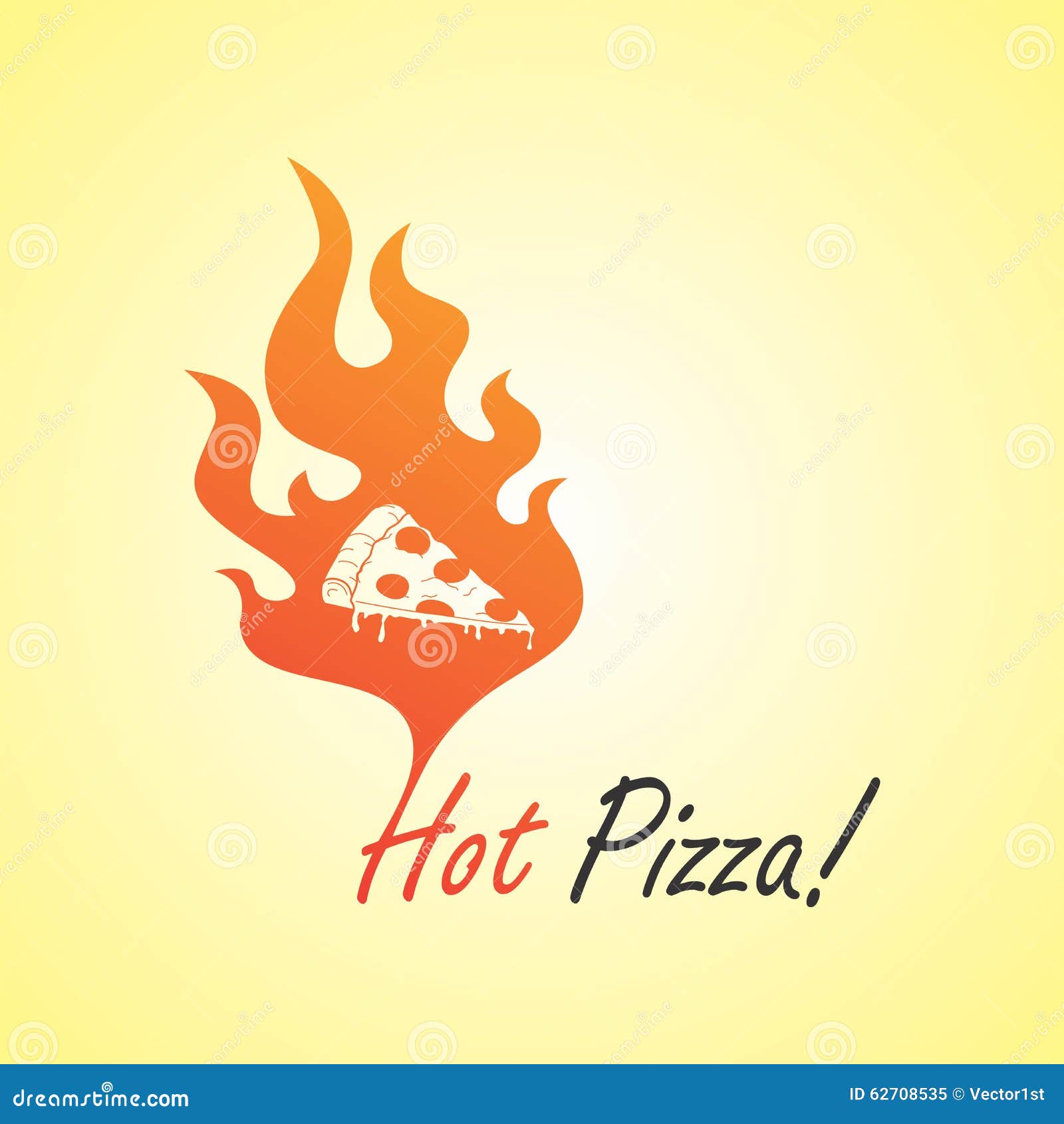 Fire theme pizza stock vector. Illustration of ignite - 62708535