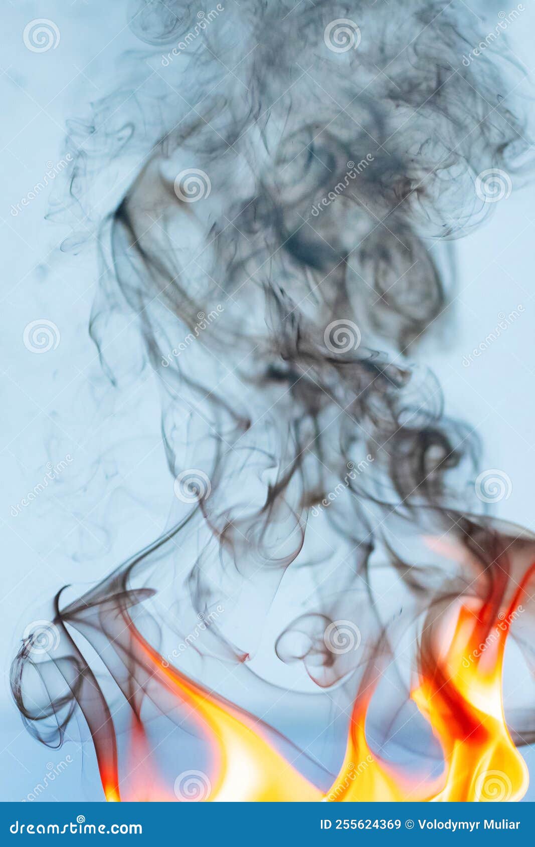Fire and Thick Black Smoke on a Light Blue Background Stock Image ... Fire and Thick Black Smoke on a Light Blue Background Stock Image ...