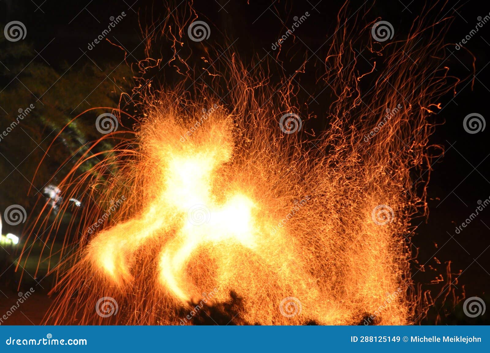 Fire Throwing display stock image. Image of sparkler - 288125149