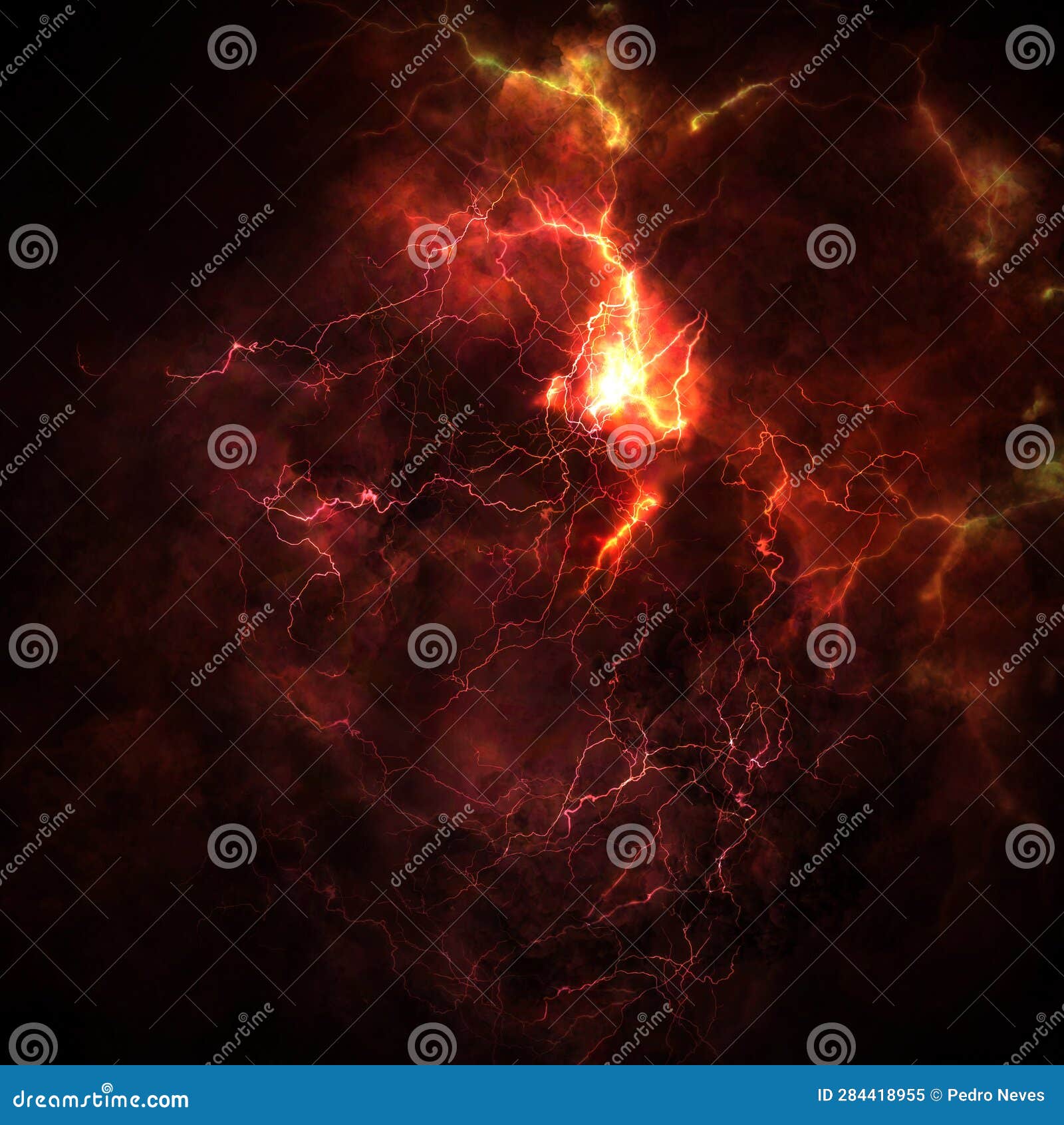 Fire and Thunder and Electric Style with Spark Concept Design on Black ...