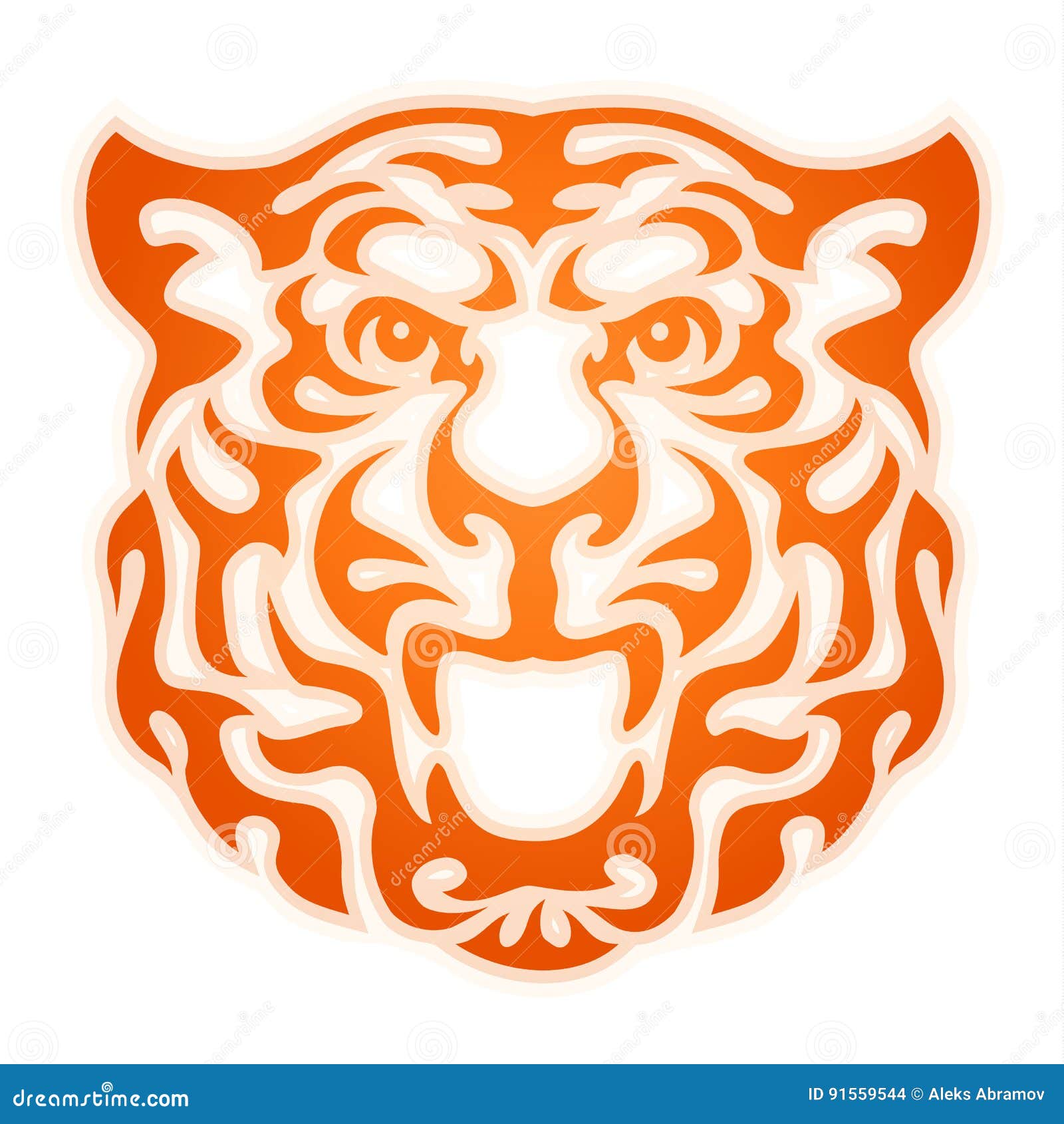 Fire Tiger Tattoo stock vector. Illustration of drawing - 91559544