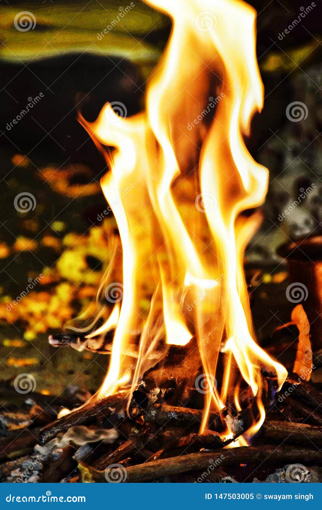 Fire during the Time of Worship in Indian Tradition Stock Image - Image ...