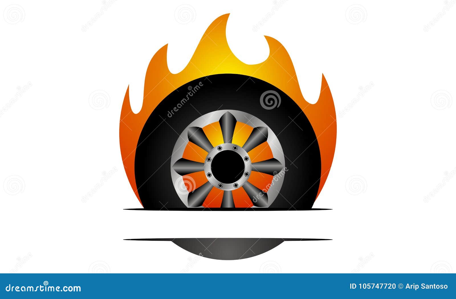 Fire Tire Emblem Template stock vector. Illustration of icon - 105747720