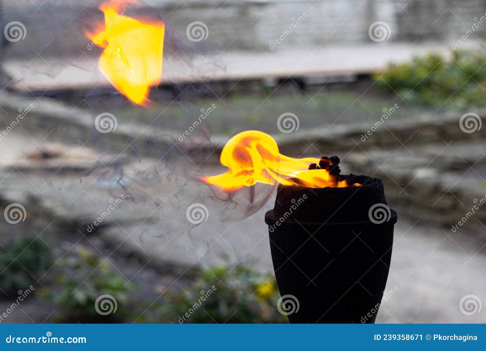 A fire torch burning stock image. Image of fire, orange - 239358671