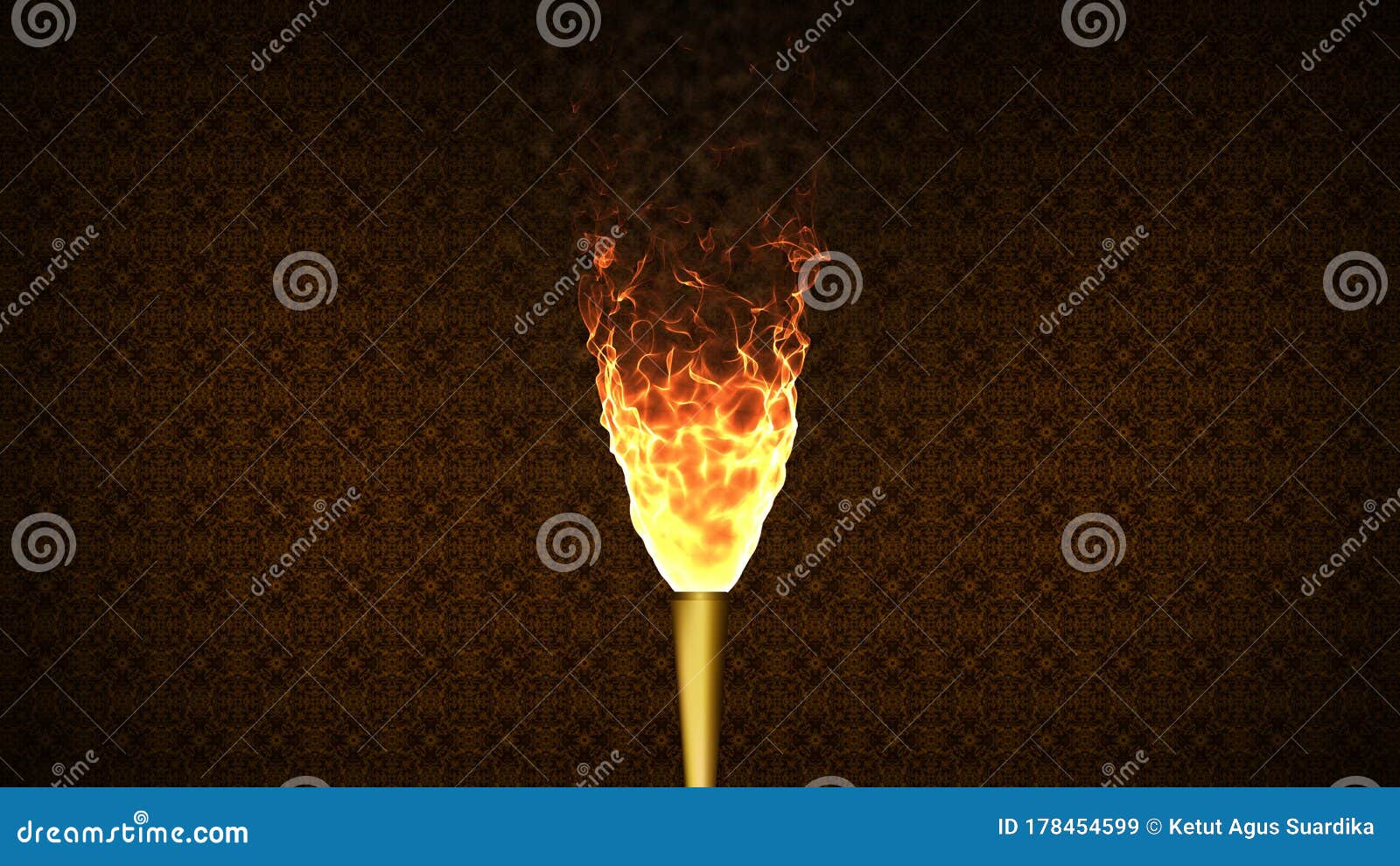 Fire Torch Flame Burning Effect Against Brown Artistic Abstract ...