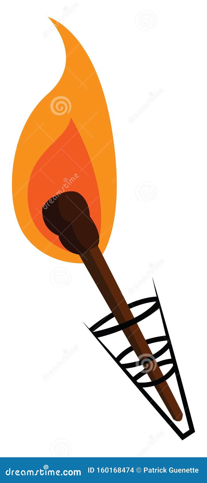 A Fire Torch, Vector or Color Illustration Stock Vector - Illustration ...