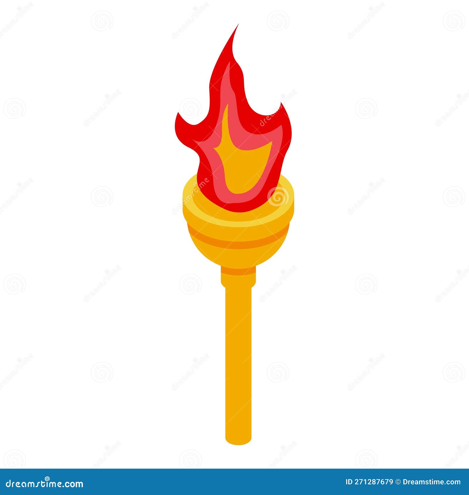 Fire Torch Icon Isometric Vector. Greek History Stock Illustration ...