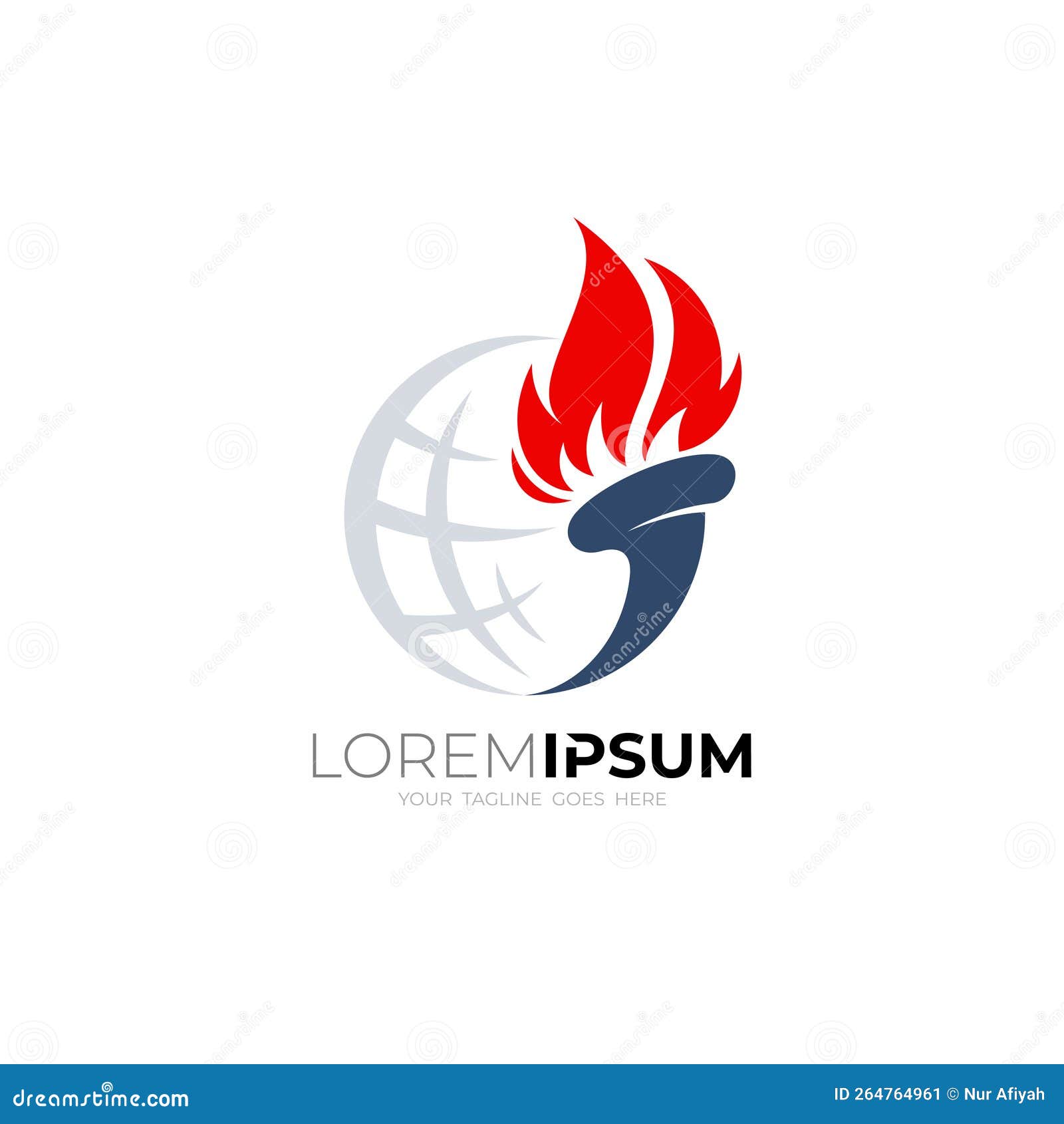 Fire Torch Logo and Earth Symbol, Sport Icon Stock Vector ...