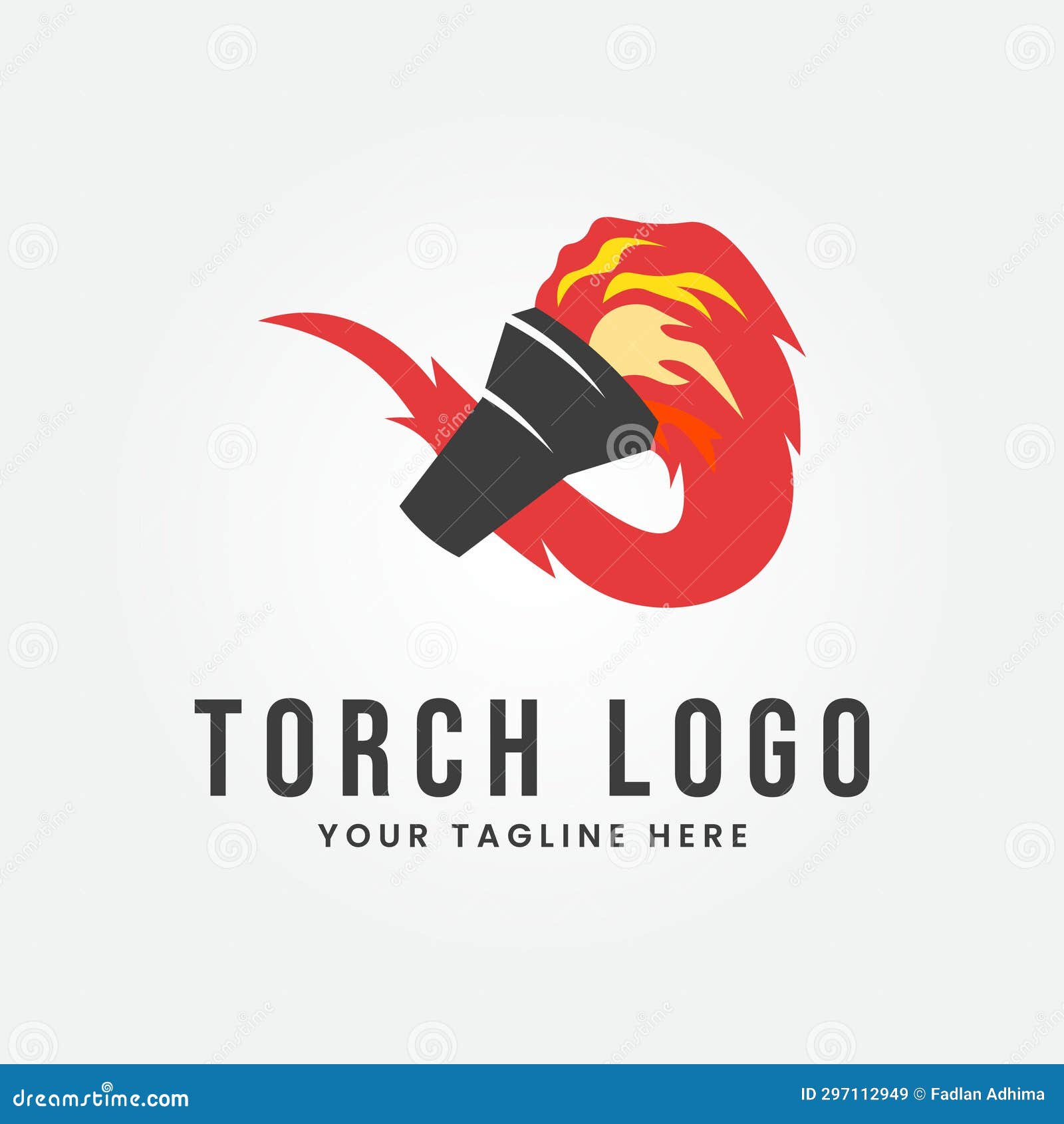 Fire Torch Logo Vector Design, Line Art Logo Minimalist Stock ...