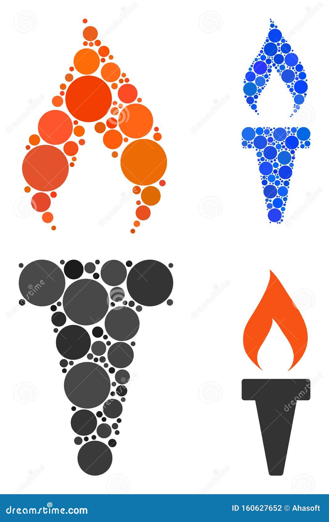 Fire Torch Mosaic Icon of Spheric Items Stock Vector - Illustration of ...