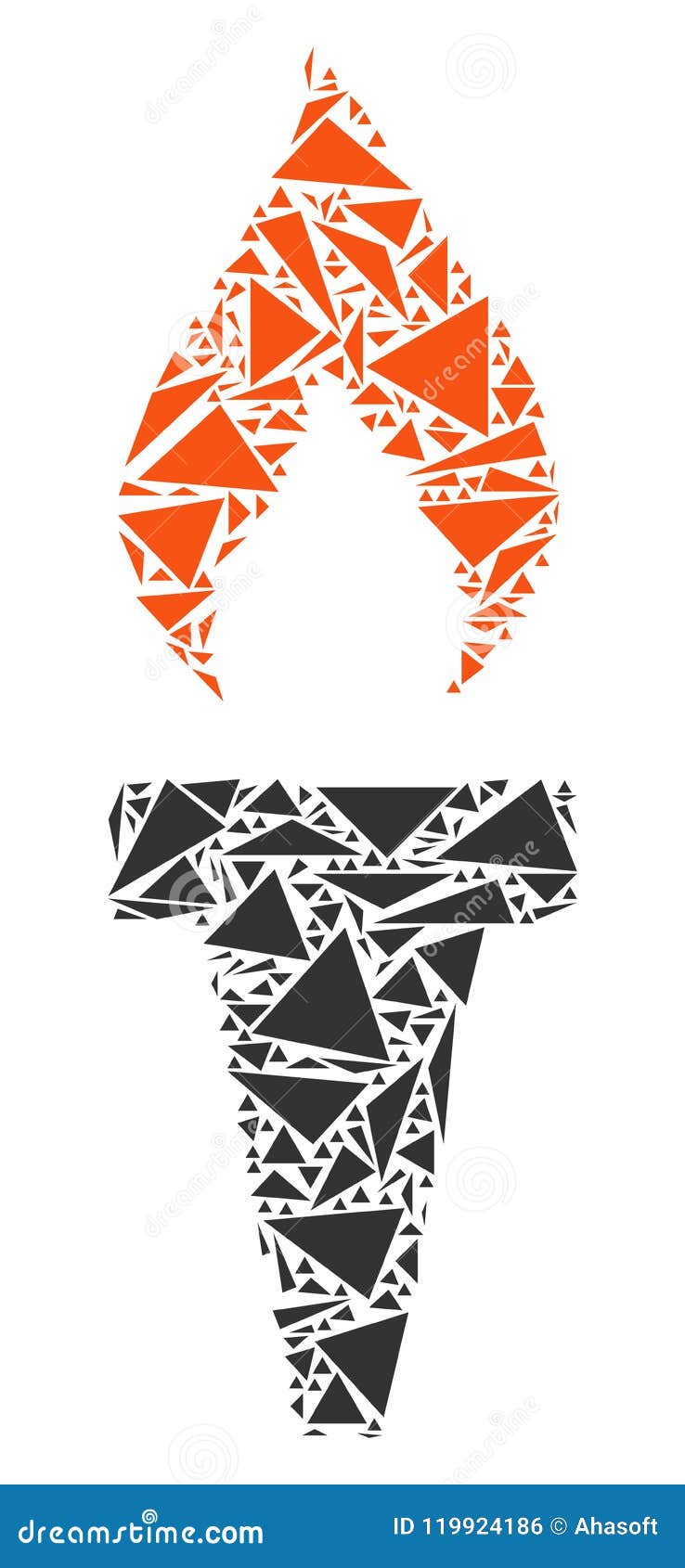 Fire Torch Collage of Triangles Stock Vector - Illustration of collage ...