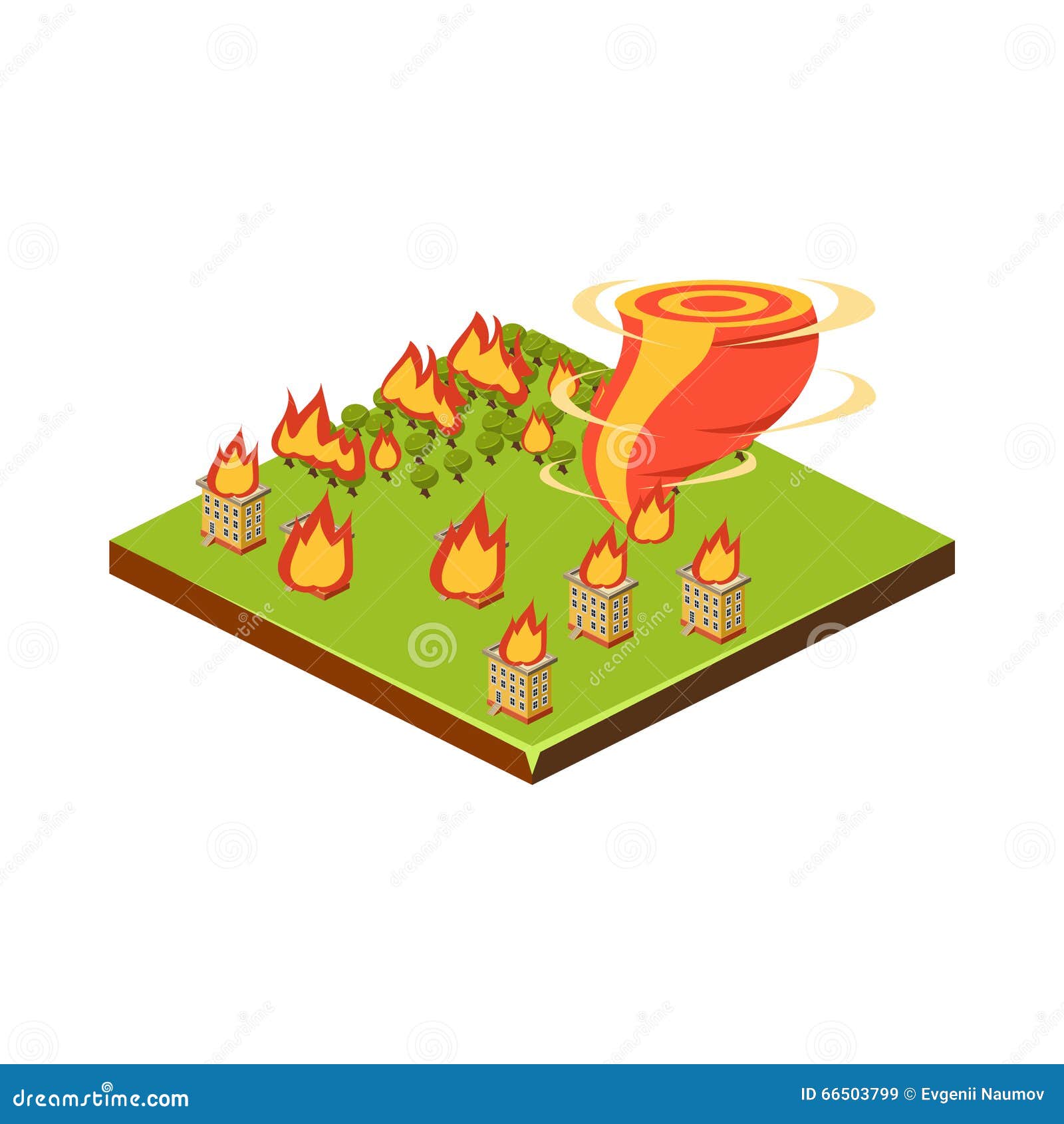 Fire and Tornado. Natural Disaster Icon. Vector Illustration Stock ...