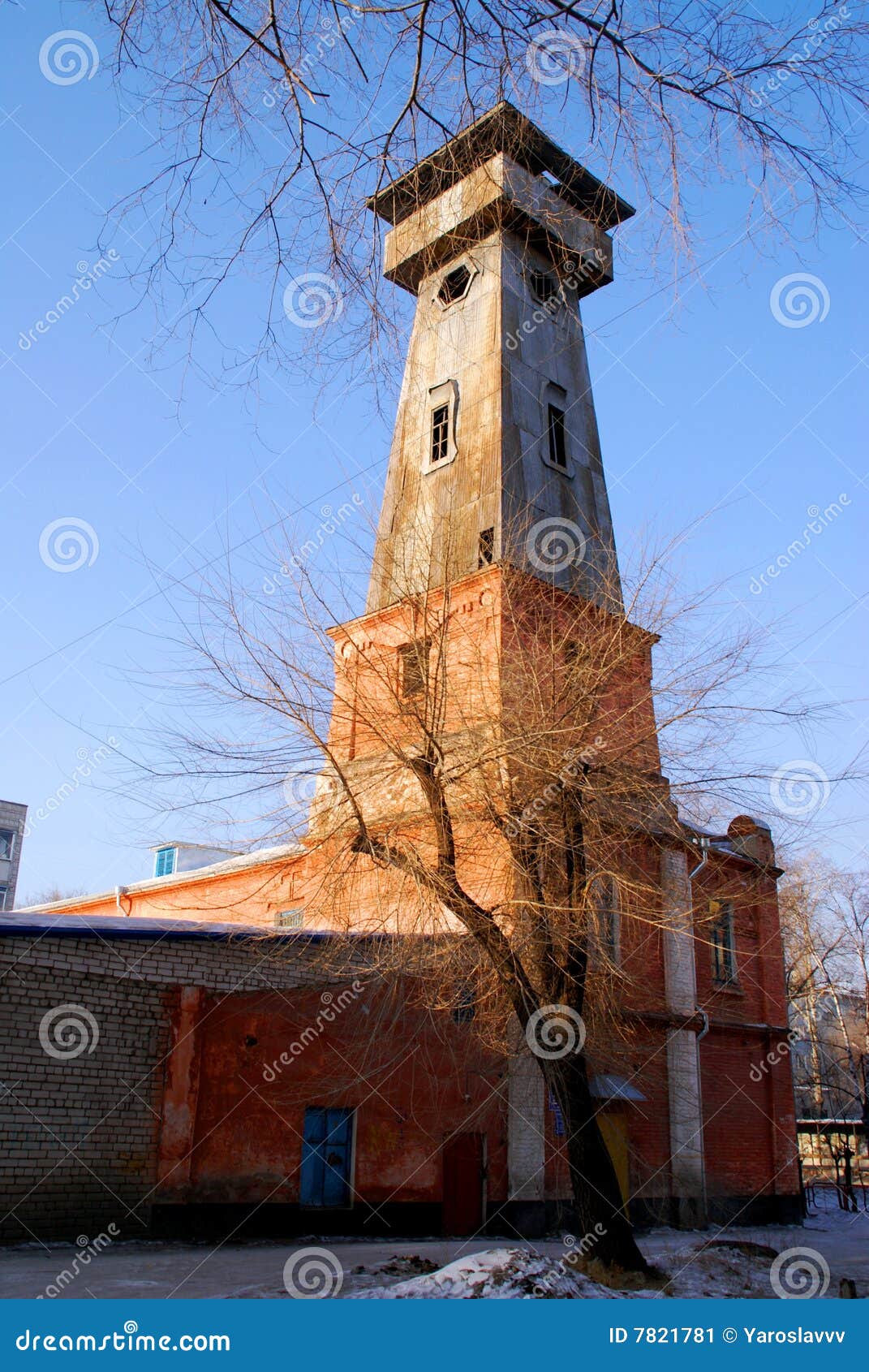Fire tower stock image. Image of alarm, window, exterior - 7821781