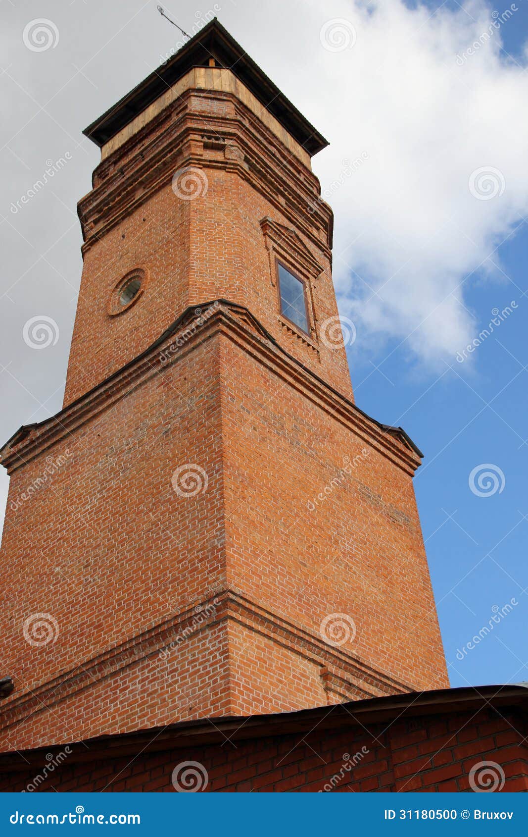 Fire Tower. Ancient Central Fire Tower And Fire Station Building. Stock ...