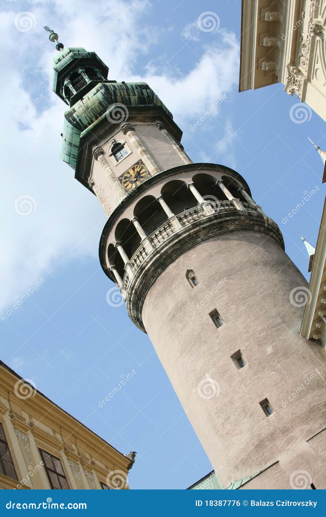 Fire Tower. Ancient Central Fire Tower And Fire Station Building. Stock ...