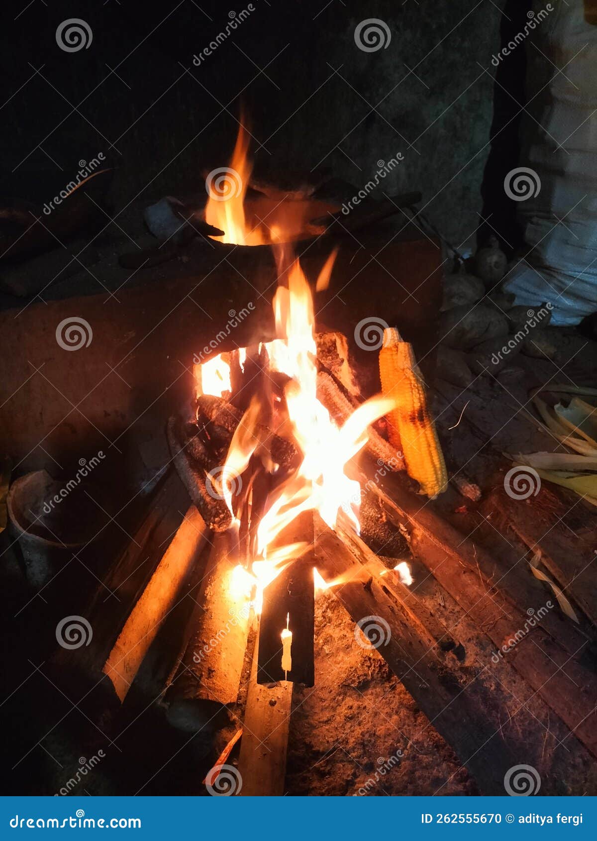 Fire in a Traditional Stove from Indonesia. Stock Photo - Image of ...
