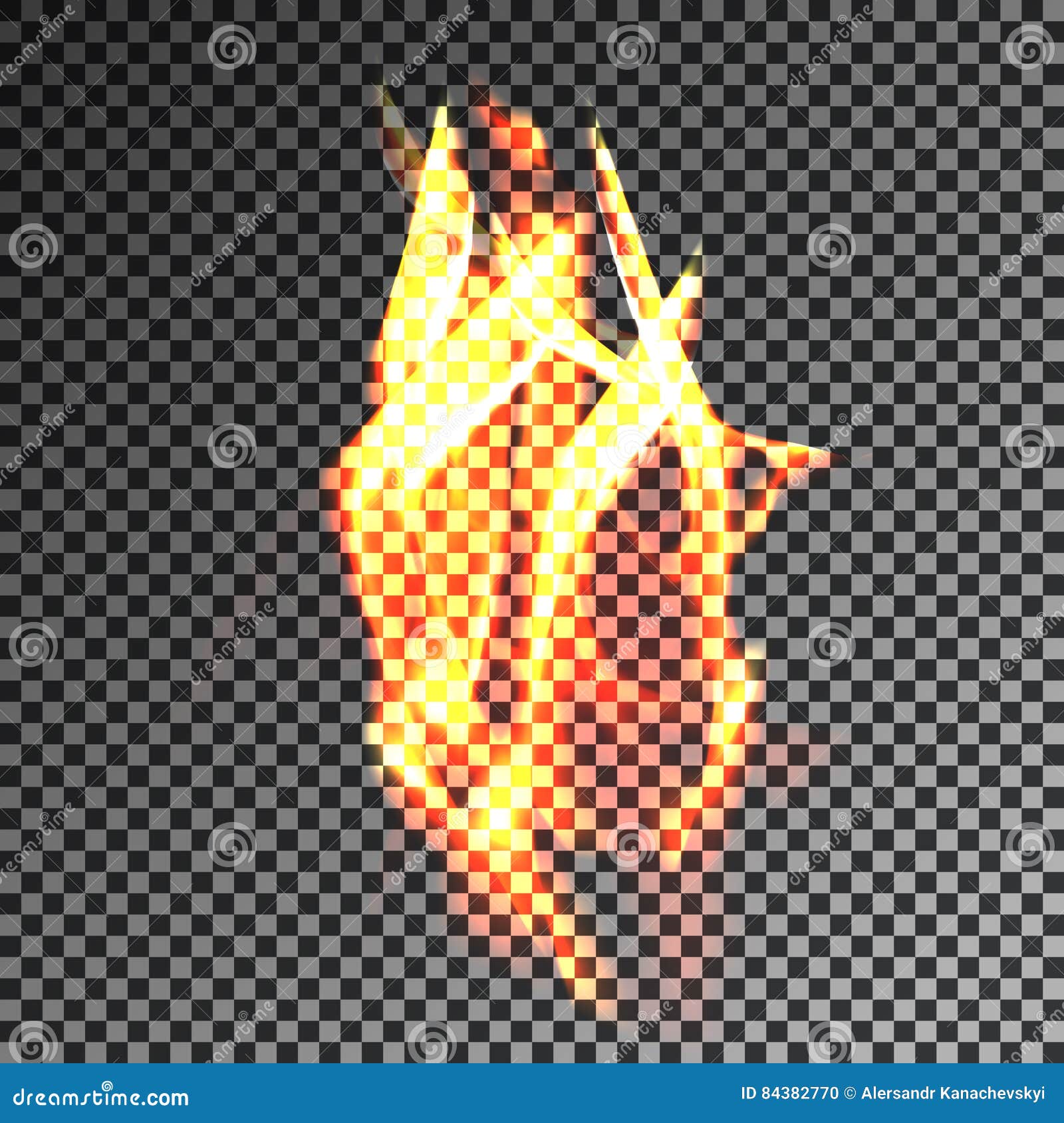 Fire Transparent Translucent Flame Torch Vector Illustration ...