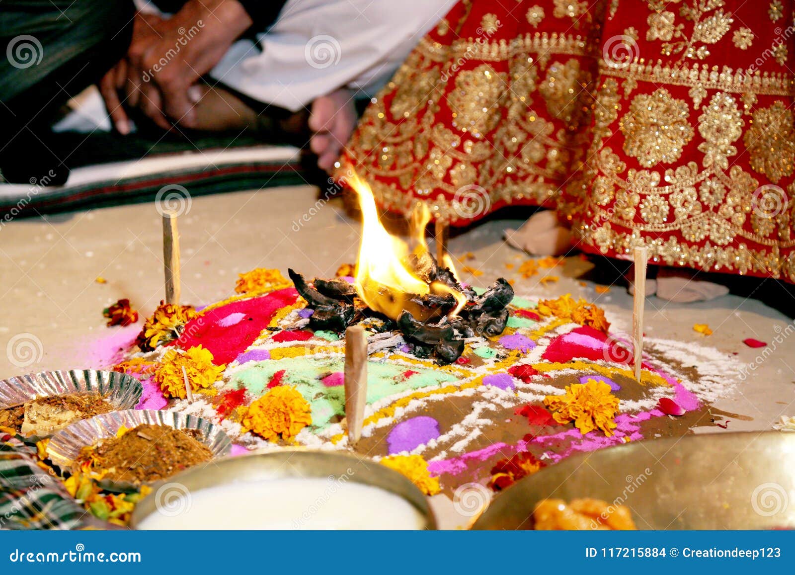 The Fire Tray- Indian Wedding Rituals. Stock Photo - Image of pure ...