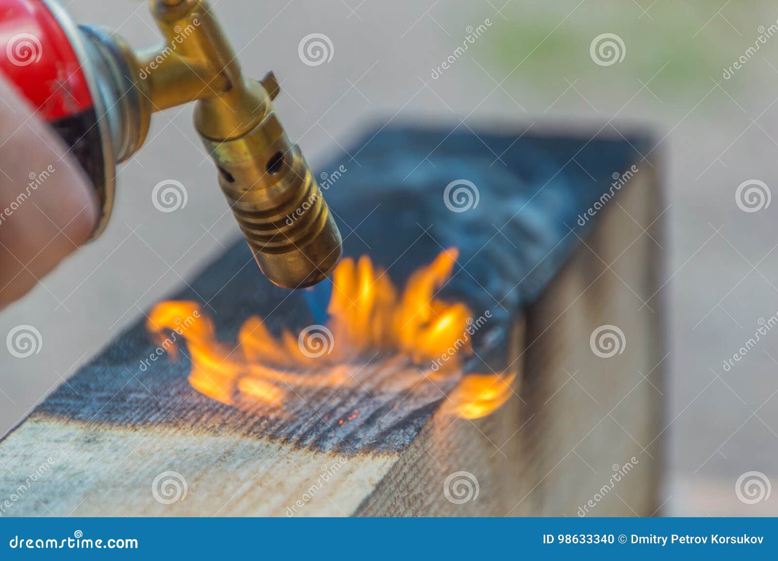 A fire treated wood Board. stock photo. Image of pressure - 98633340