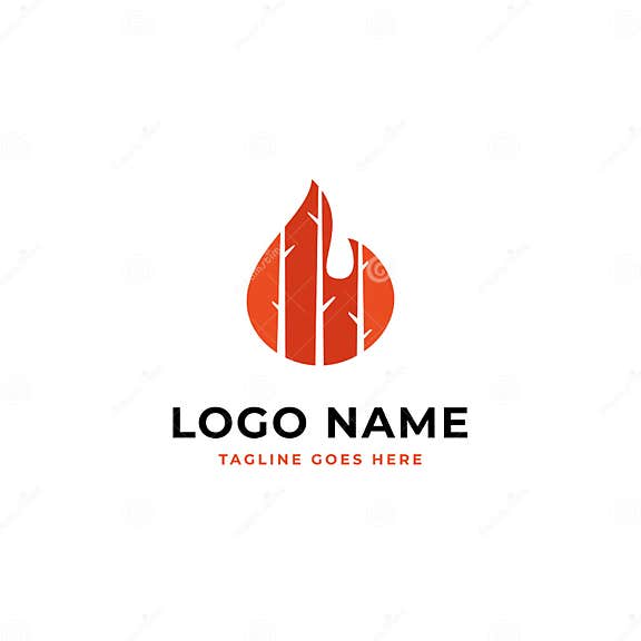 Fire Tree Trunk for Forest Fires Logo Concept Design Vector ...