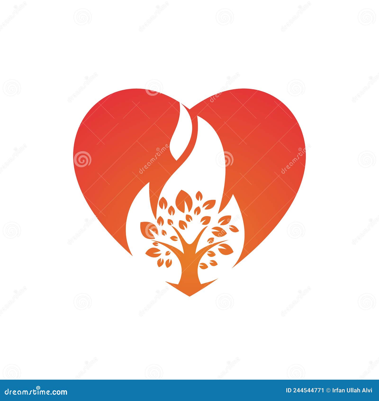 Fire Tree Vector Logo Design Template. Stock Vector - Illustration of ...