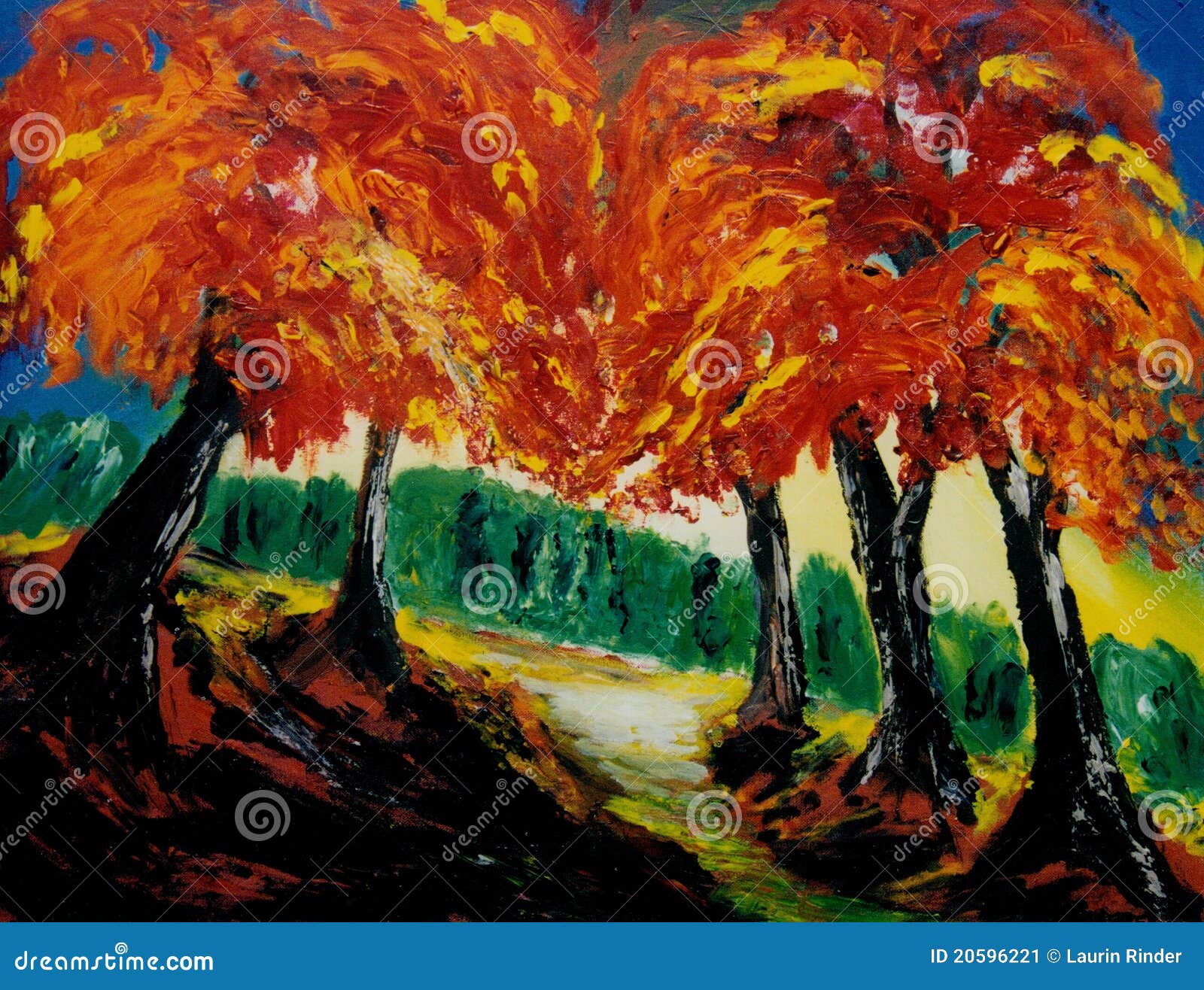Fire Trees stock image. Image of media, palette, artist - 20596221