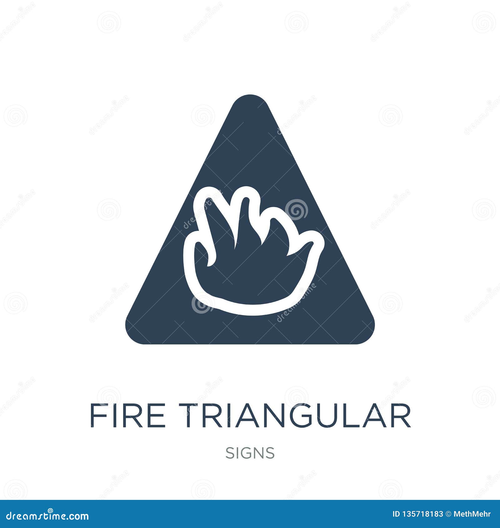 Fire Triangular Icon in Trendy Design Style. Fire Triangular Icon ...