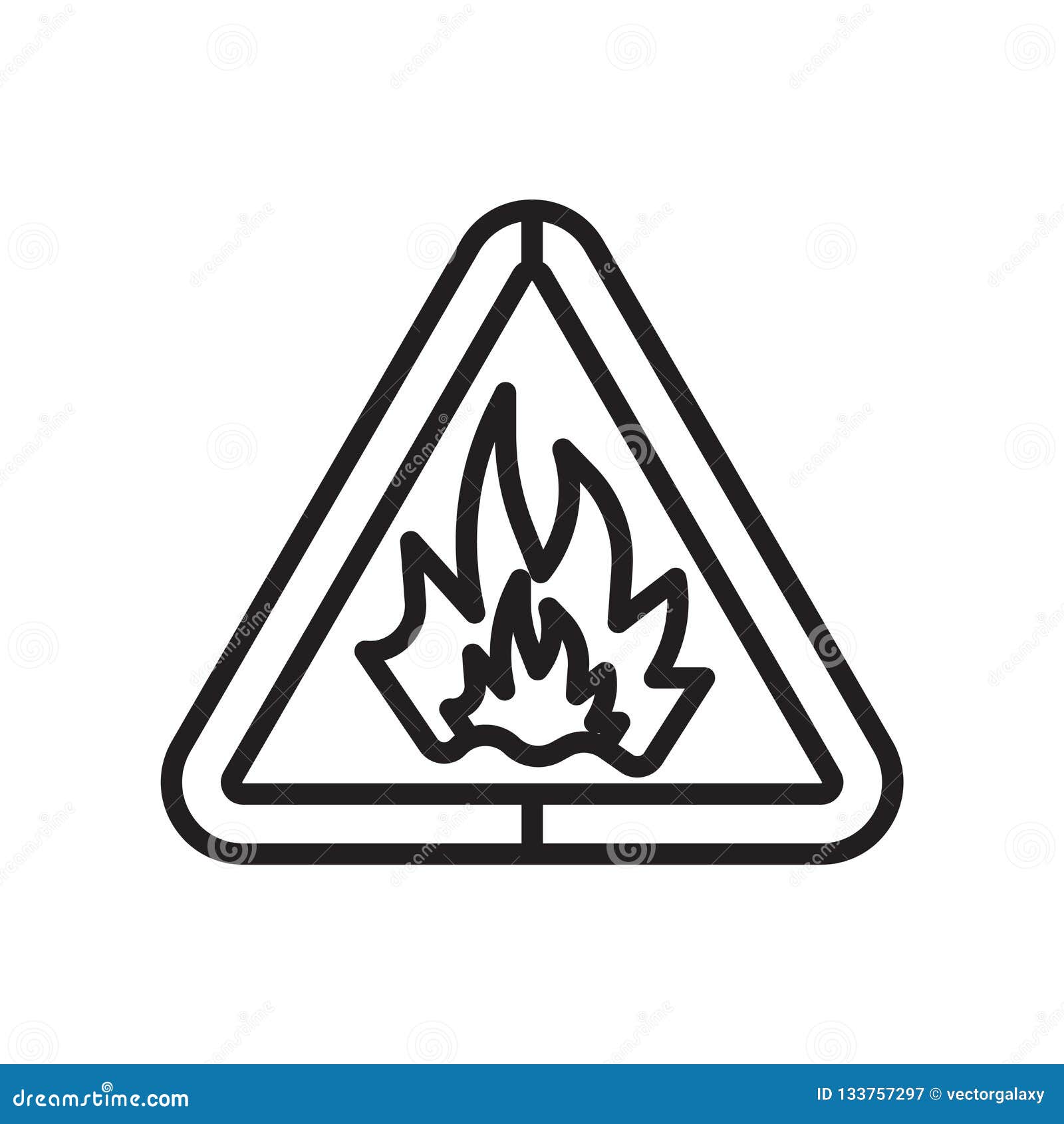 Fire Triangular Signal Icon Vector Sign and Symbol Isolated on White ...
