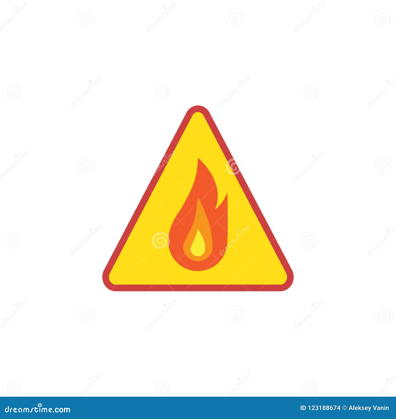 Triangular Fire Warning Sign Vector Illustration | CartoonDealer.com ...