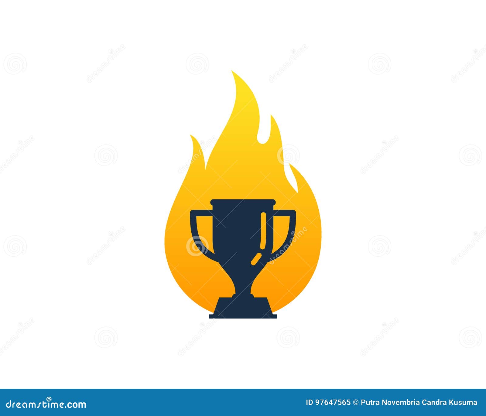 Fire Trophy Icon Logo Design Element Stock Vector - Illustration of ...