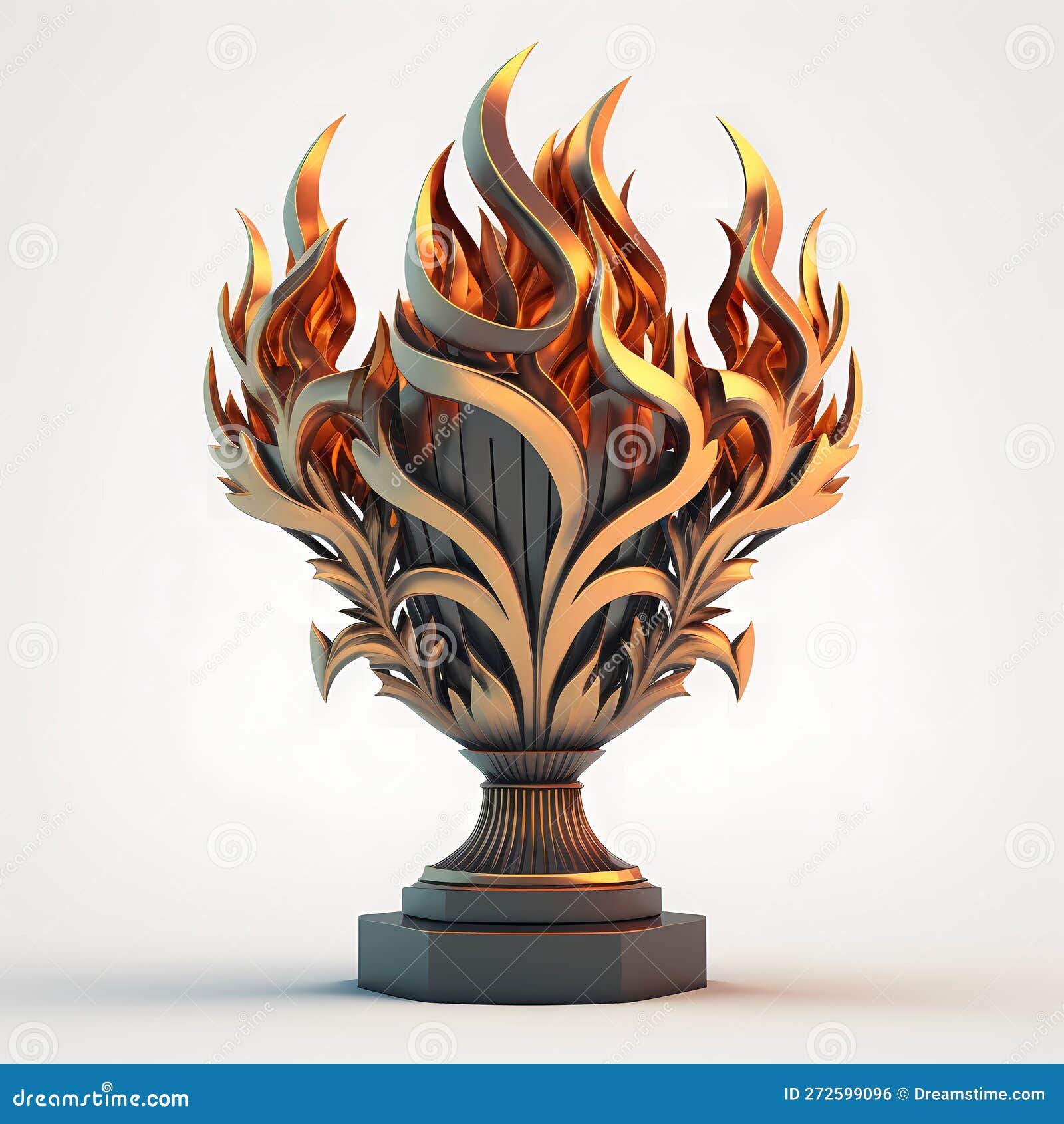 Fire Trophy Illustration. Generative AI Stock Illustration ...