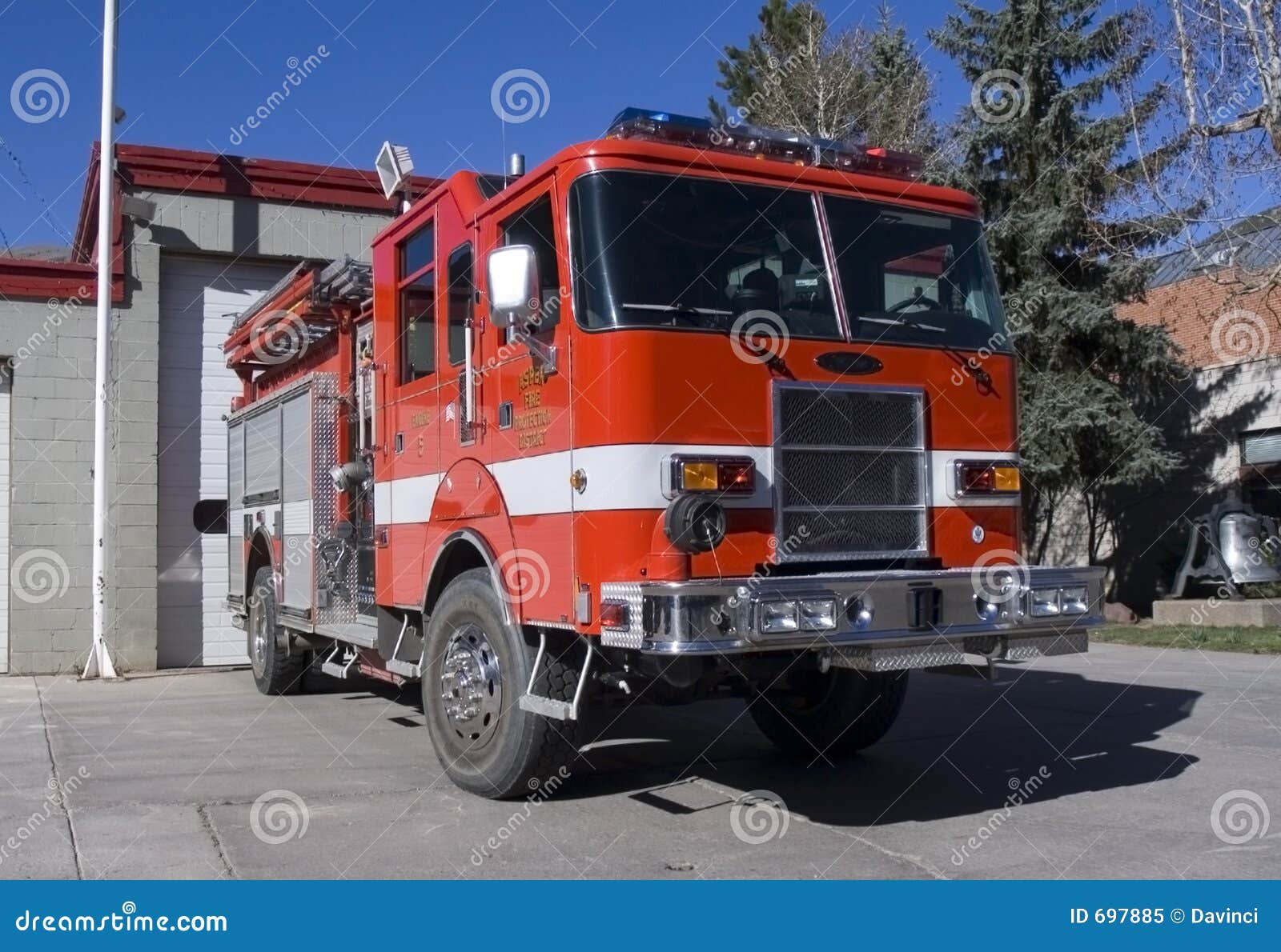 Fire truck stock image. Image of dept, siren, parked, vehicle - 697885