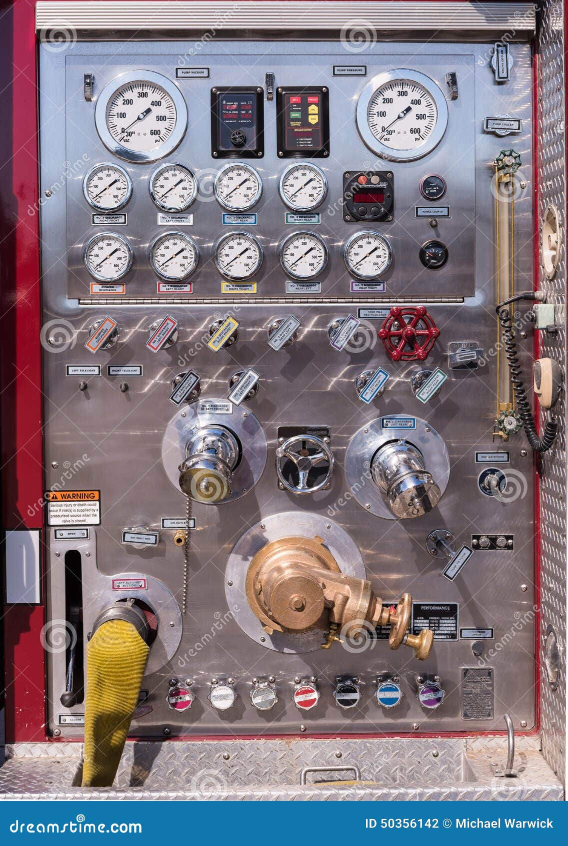 Fire Truck Chrome Control Panel Stock Photo - Image of public, fire ...