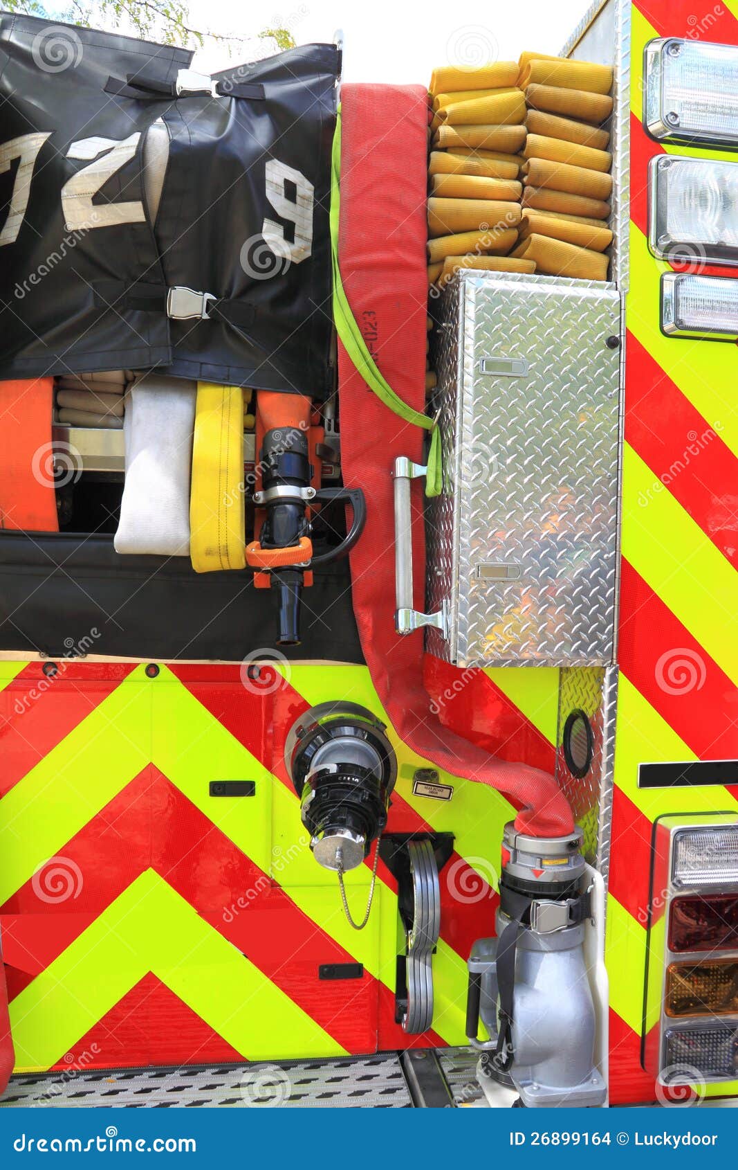 Fire Truck Closeup stock photo. Image of lights, show - 26899164