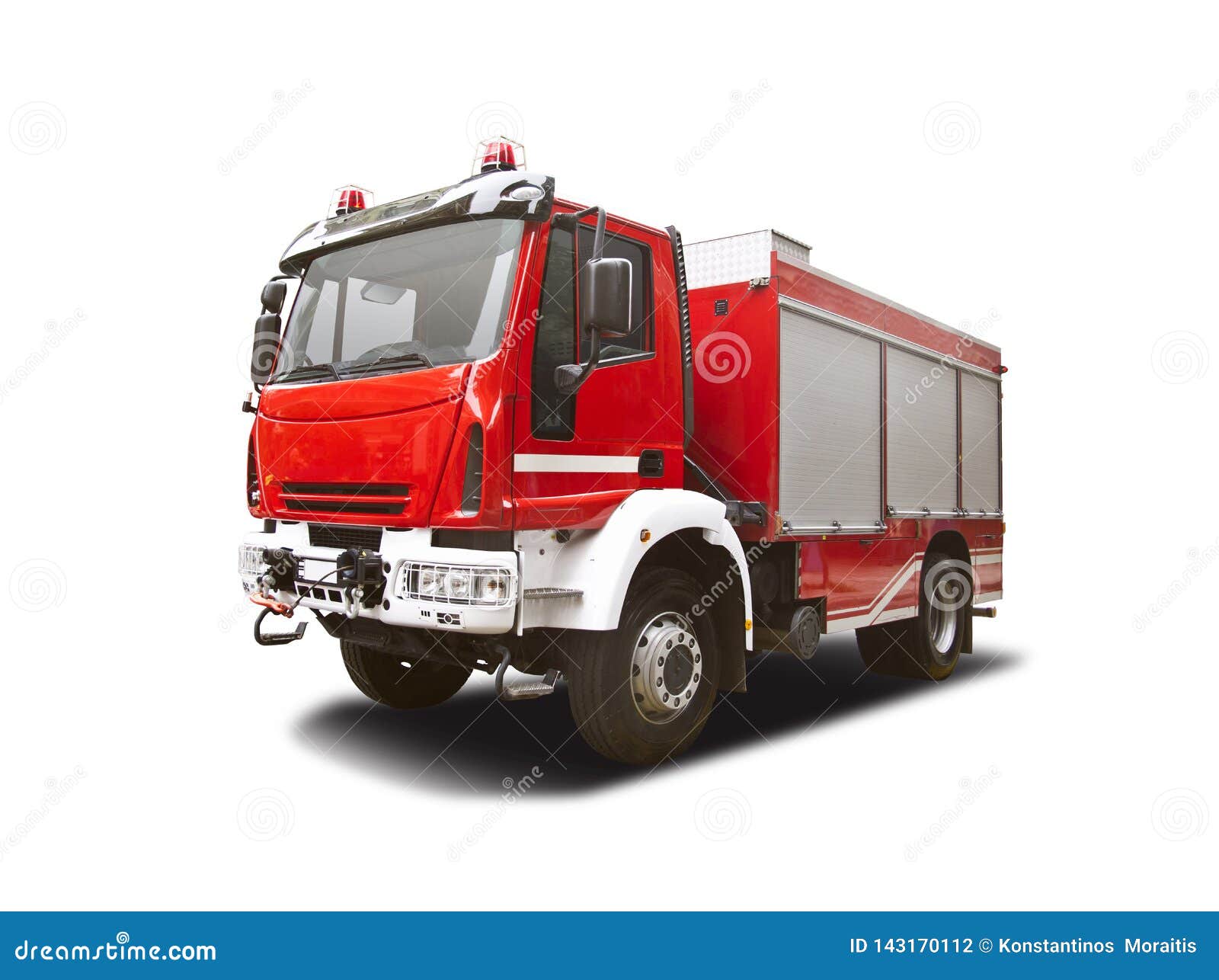 Fire Truck Crane Isolated on White Stock Photo - Image of firetruck ...
