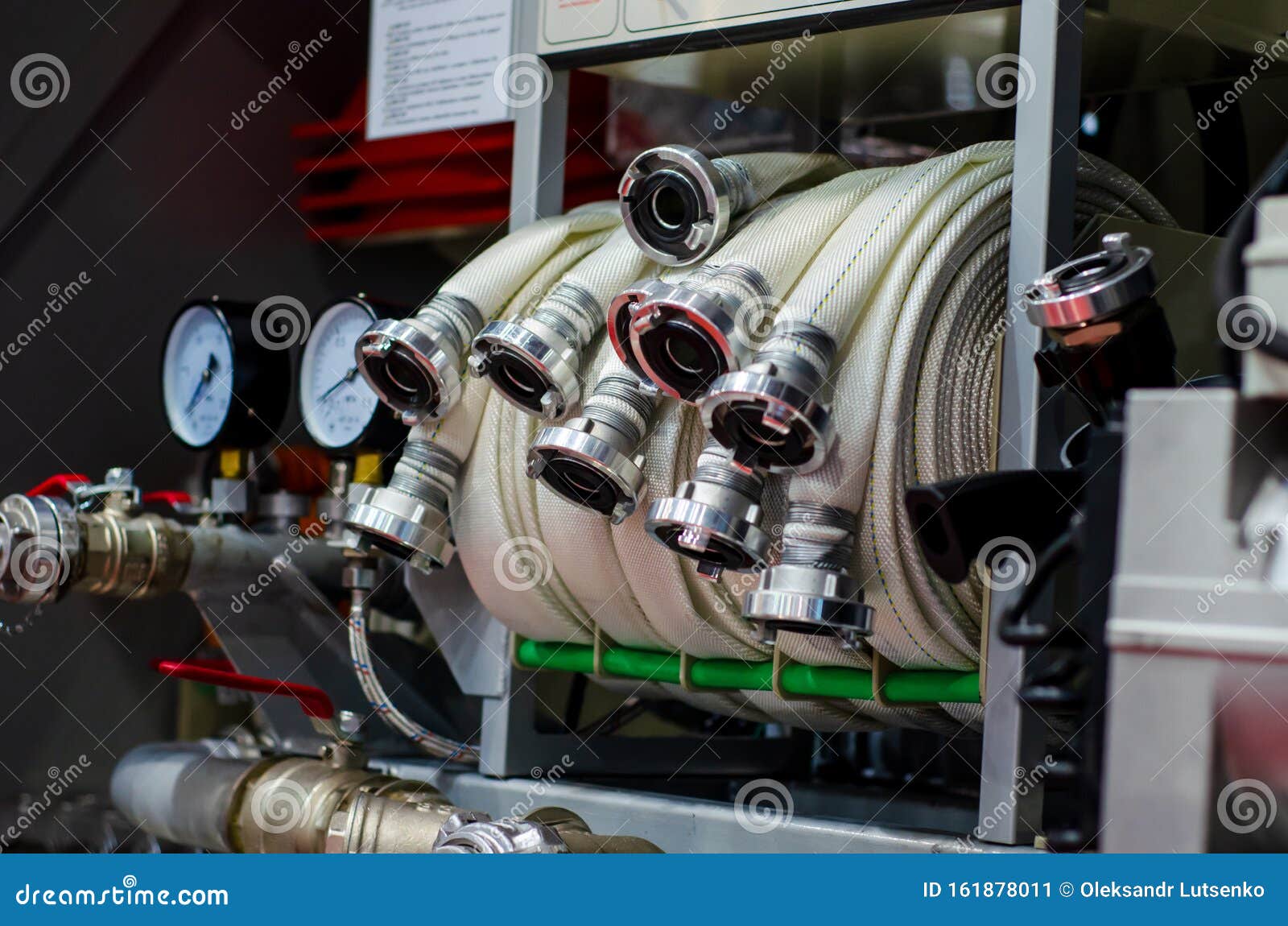 Fire Truck Equipment. Fire Truck Hose Stock Image - Image of emergency ...