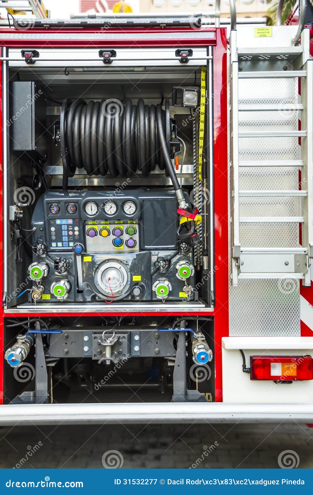 A fire truck equipment stock image. Image of rescue, transportation ...