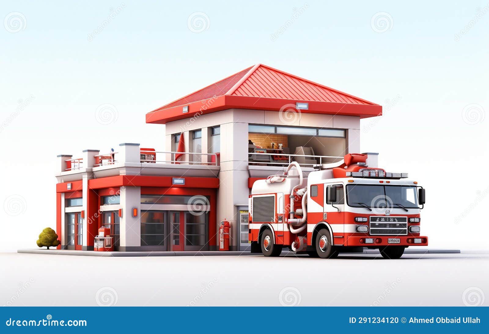 Fire Truck and Firefighter in 3D Animation. Generative by Ai Stock ...