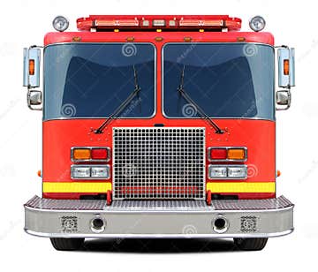 Fire truck front view. stock image. Image of machine - 59553021